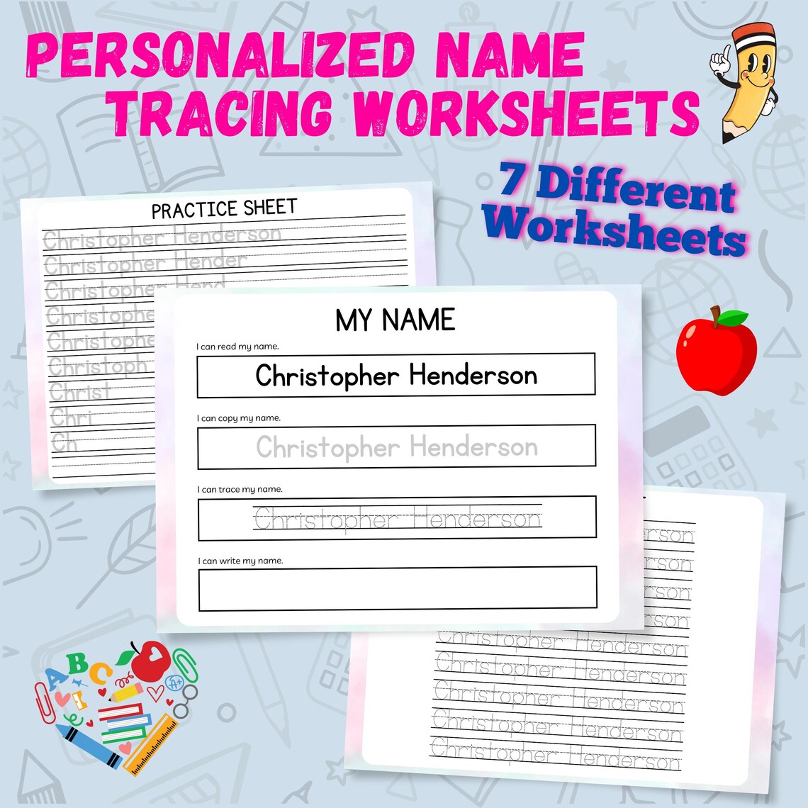 Personalized Name Tracing Worksheet: Handwriting Practice (digital ...