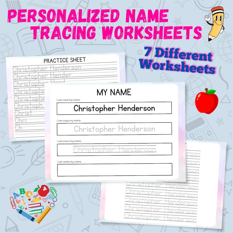 Personalized Name Tracing Worksheet: Handwriting Practice (digital ...