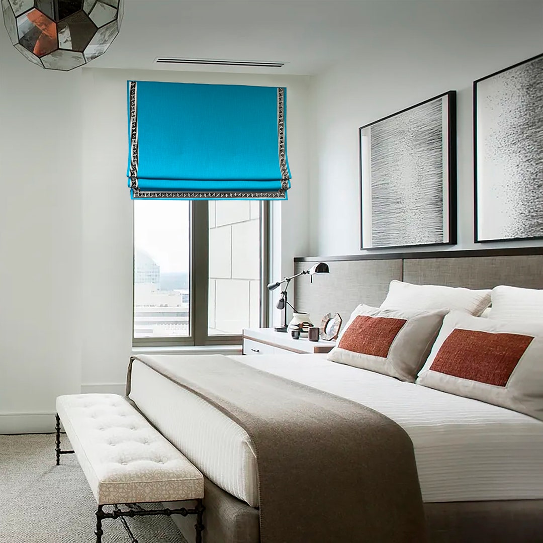 Custom Roman Shade, Relaxed Roman Shades, Roman Shade With Greek Key ...