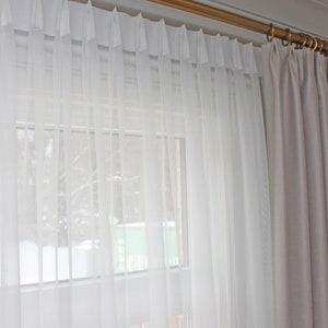 Sheer Curtains French Pleated Voile Drapery hudson Sheer - Etsy Canada