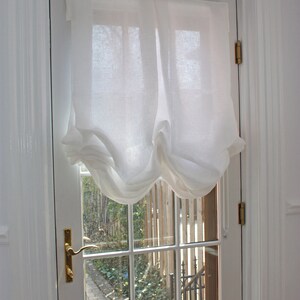 Custom London & Tulip Roman Shade | 100% Linen Fabric Cordoba | Sheer ...