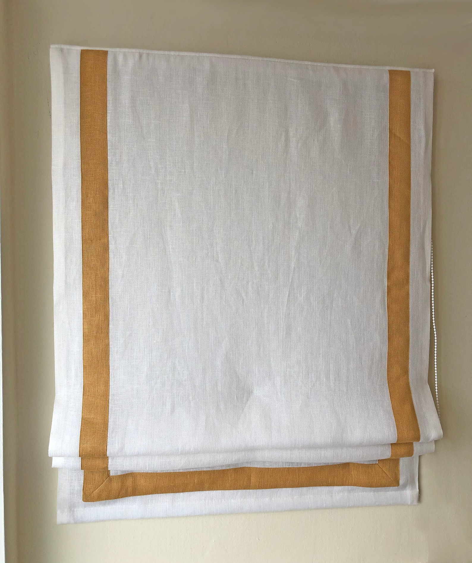 Linen Roman Shade Relaxed Roman Shade cordoba Snowflake | Etsy