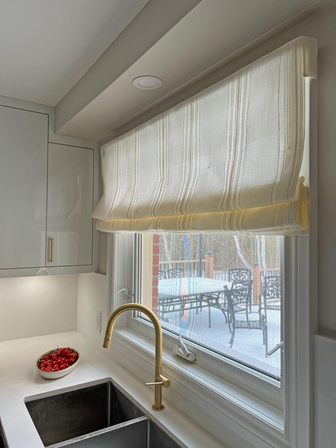 Custom Roman Shades, Roman Shades Spinello, Chain Mechanism, Striped ...