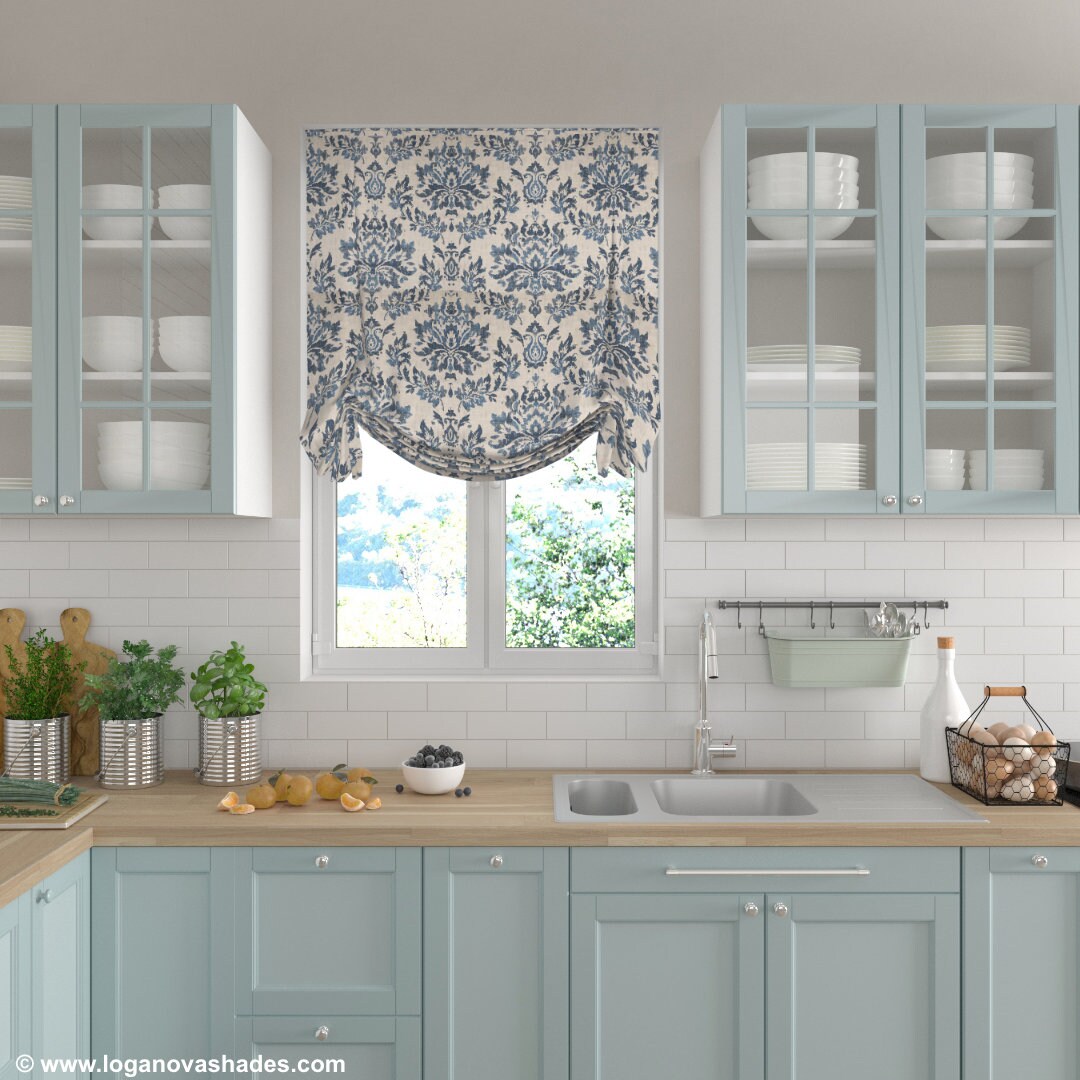 Roman Shade for Windows, Custom London Shade, Linen-cotton Blend, Tulip ...