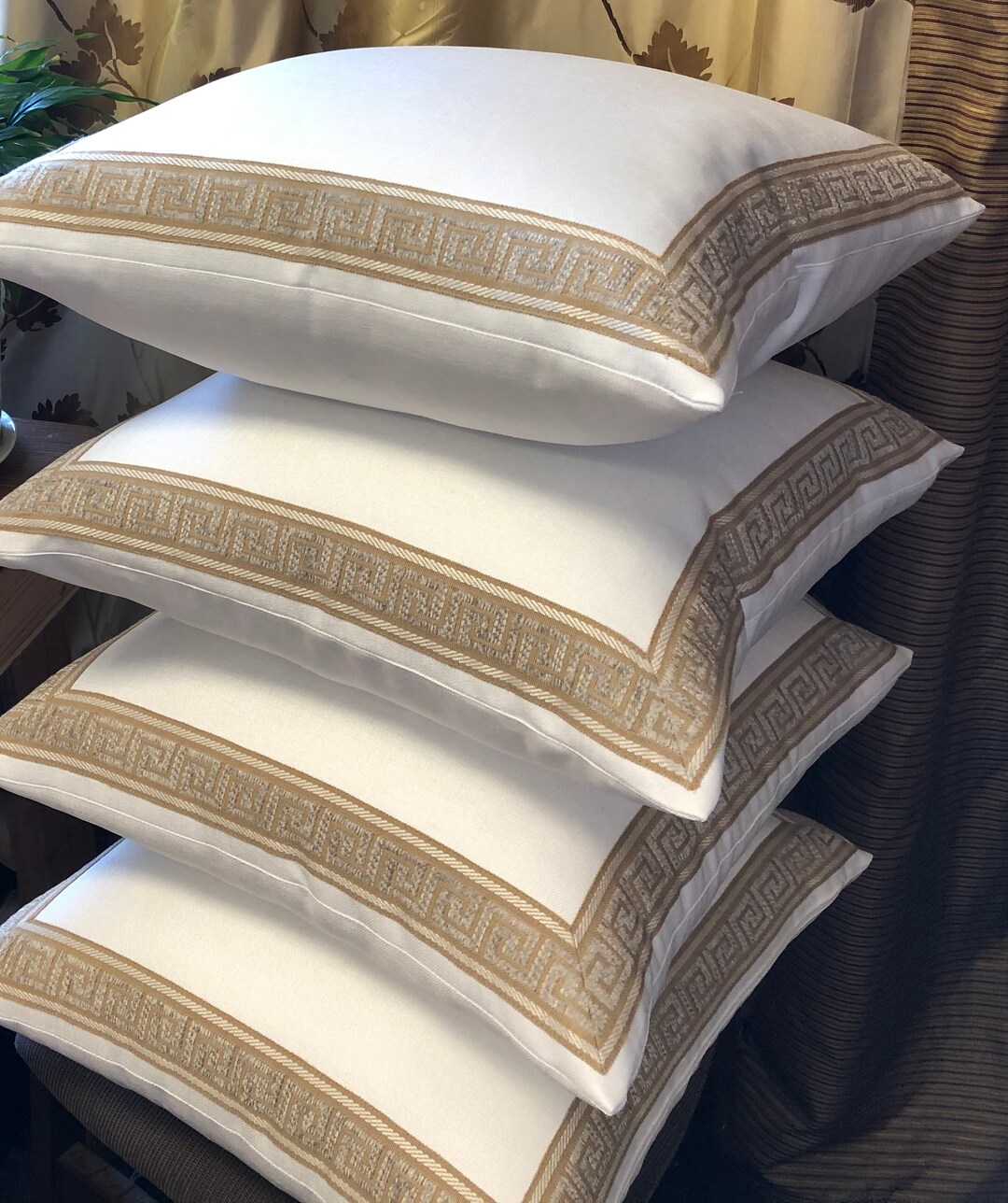 Custom Cushions: cushions With Greek Key Trim, Custom Decorative ...