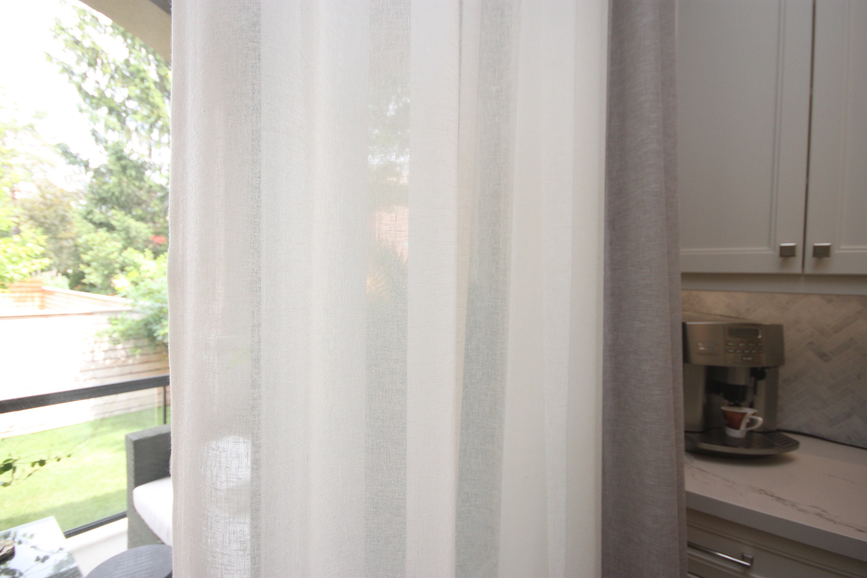 Custom Made Ripple Fold Style Sheer Linen Sheer Drapery | Etsy Canada