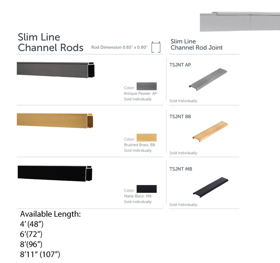 Slim Line Channel Rods, Available in Different Colours and Custom Sizes ...