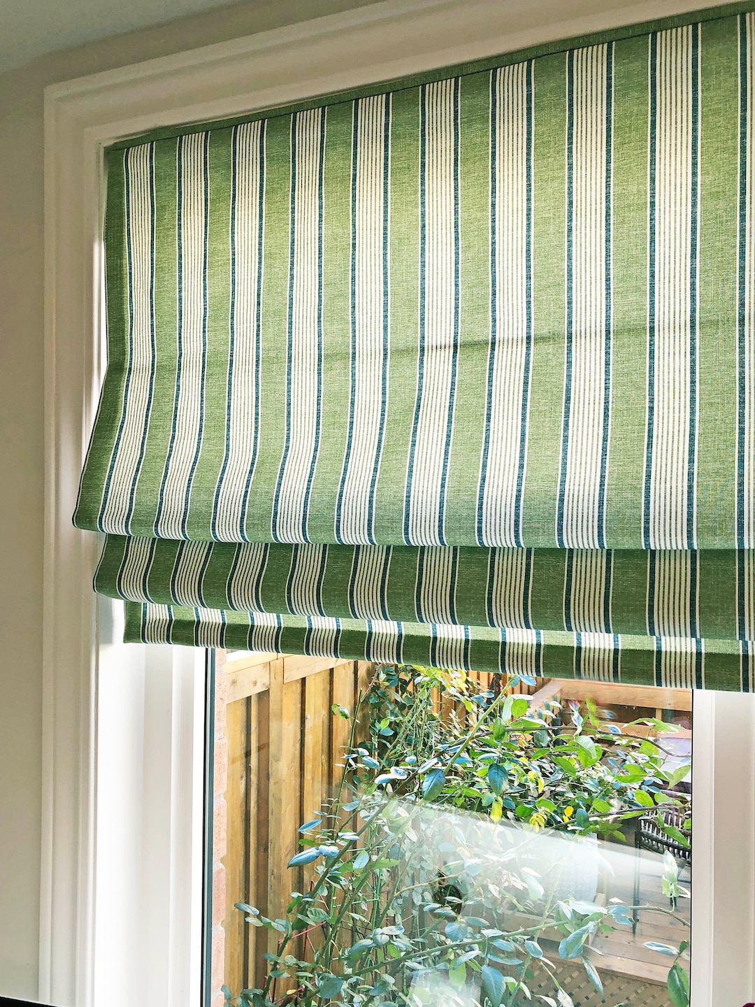 Custom Order: Relaxed Roman Shades , With Chain Mechanism, Greenery ...
