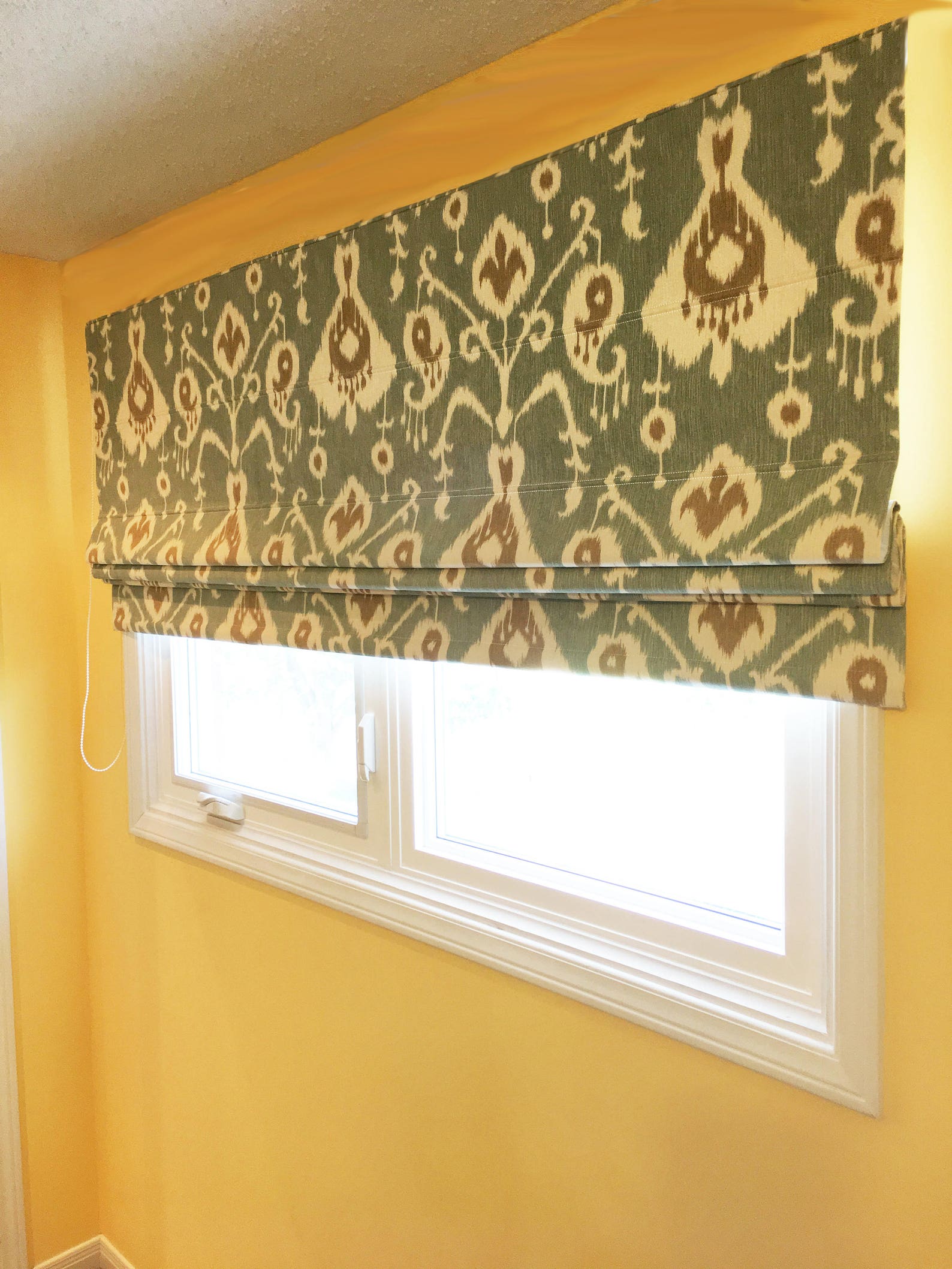 Roman Shades for Windows, Flat Shade Vista Laurel, Cordless Mechanism ...