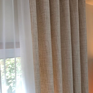 Custom Made S-fold Style Drapery, Ripple Fold Curtains Wide, Linen Look ...