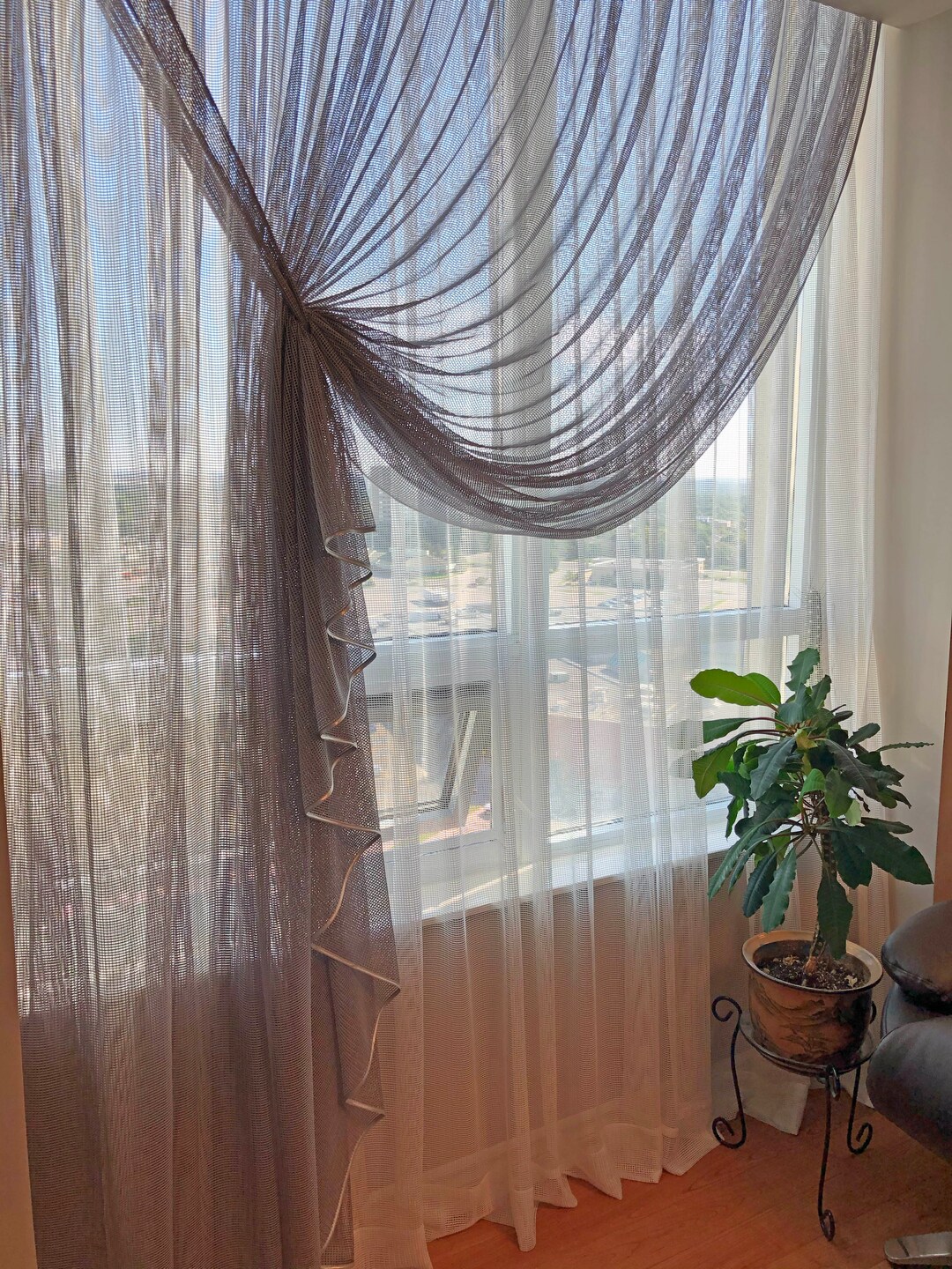 Sheer Curtains, Double Pleated Sheer Drapery Lynx, Sheer Panels,made to ...