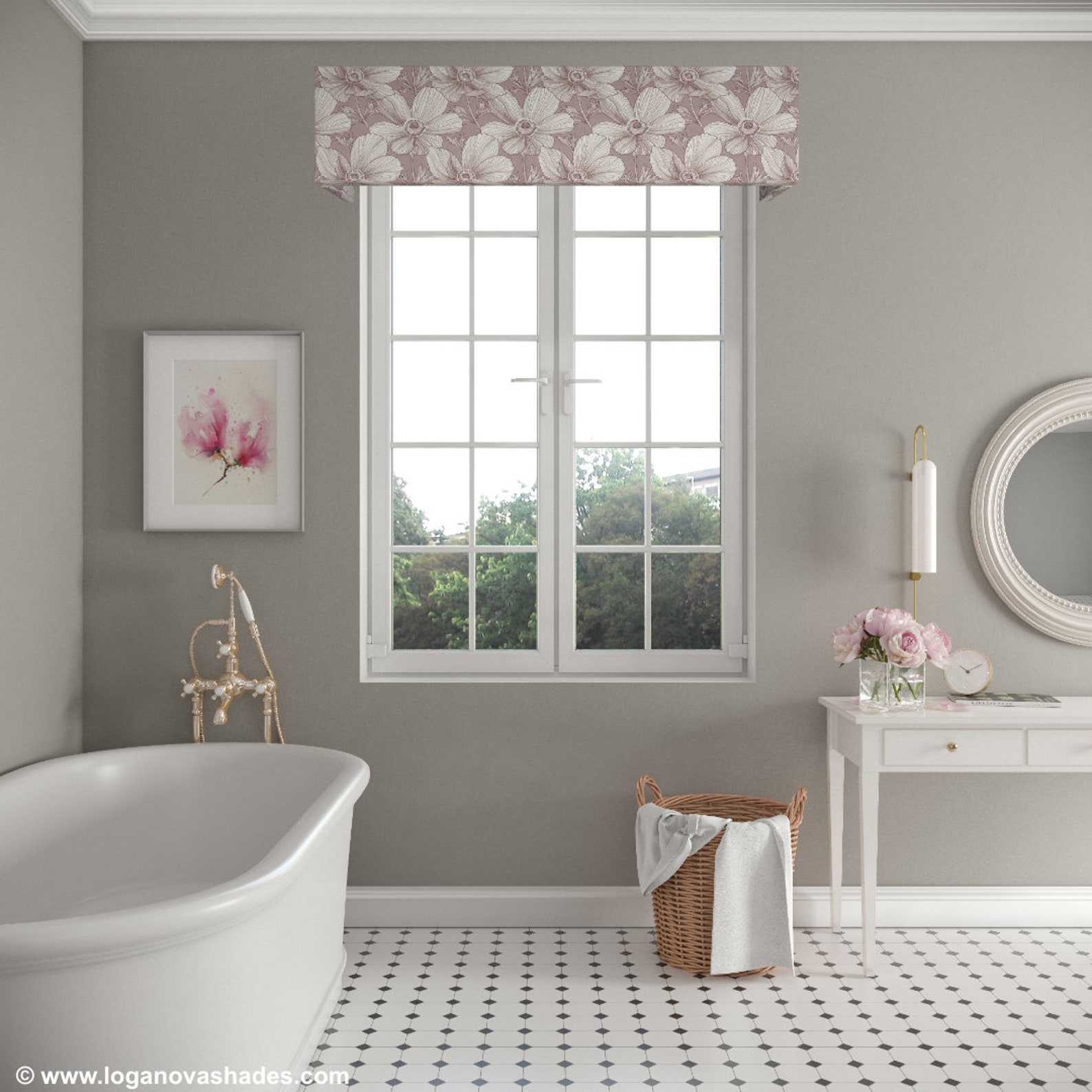 Pelmet for Windows, Custom Pelmet Paris, Box Valance, Upholstered ...