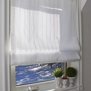 Relaxed Roman Shade, Fabric Stallone White, Sheer Roman Shade, Shade ...