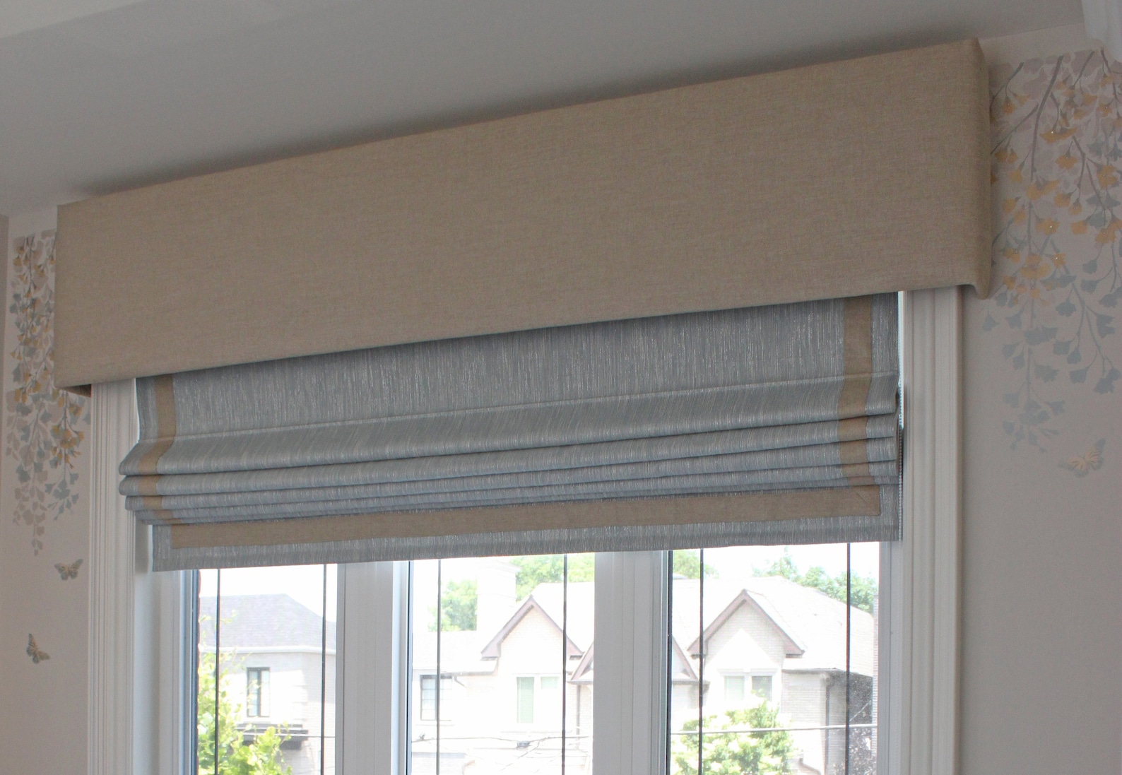 Custom Pelmet, Custom Box Valance, Fabric Millennium, Geometric Pattern ...