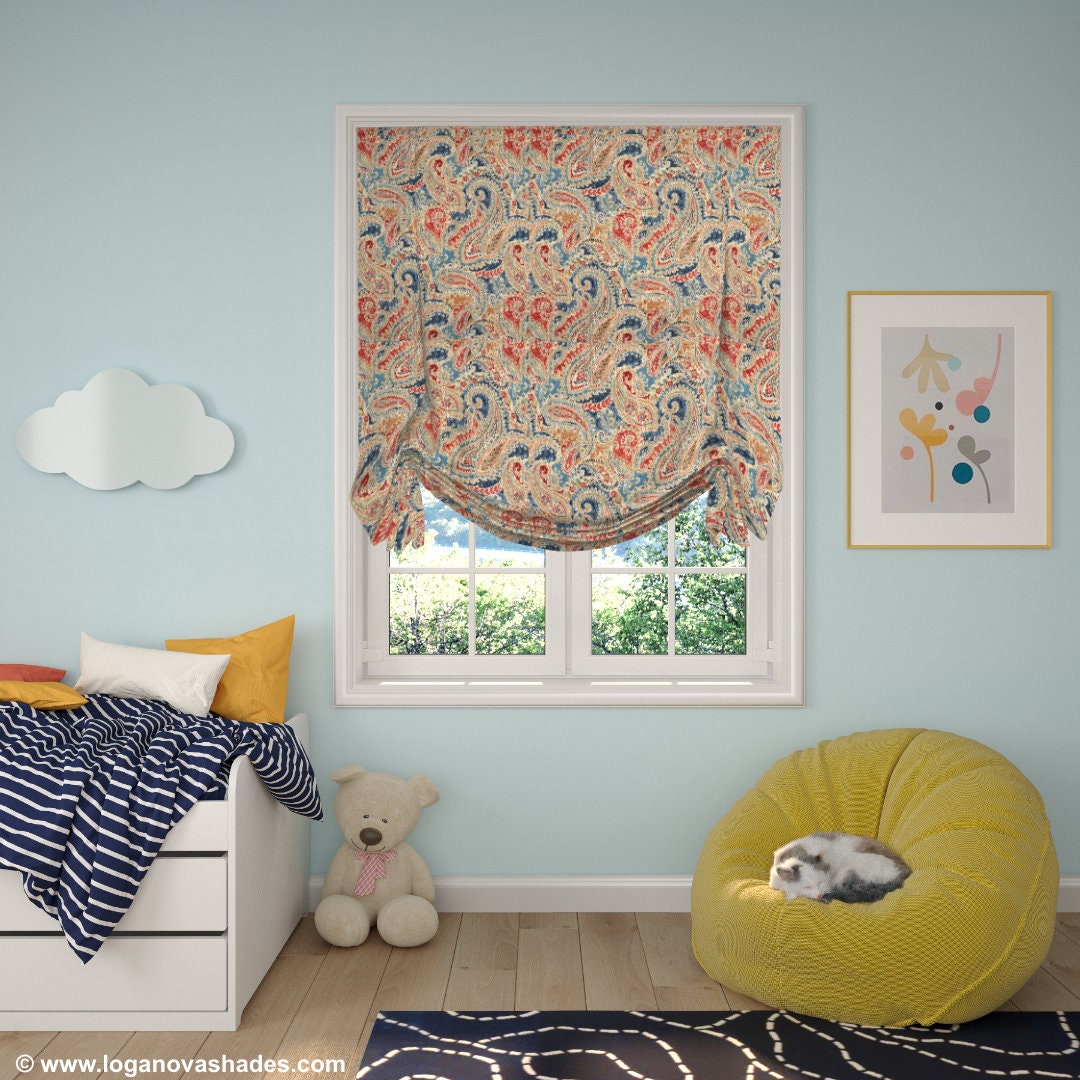 Roman Shade for Windows, Custom London Shade "washington", Cotton ...