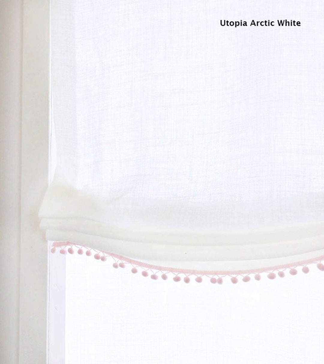 Custom Roman Shade, Linen Roman Shade, Fabric Utopia - 100% Sheer Linen ...