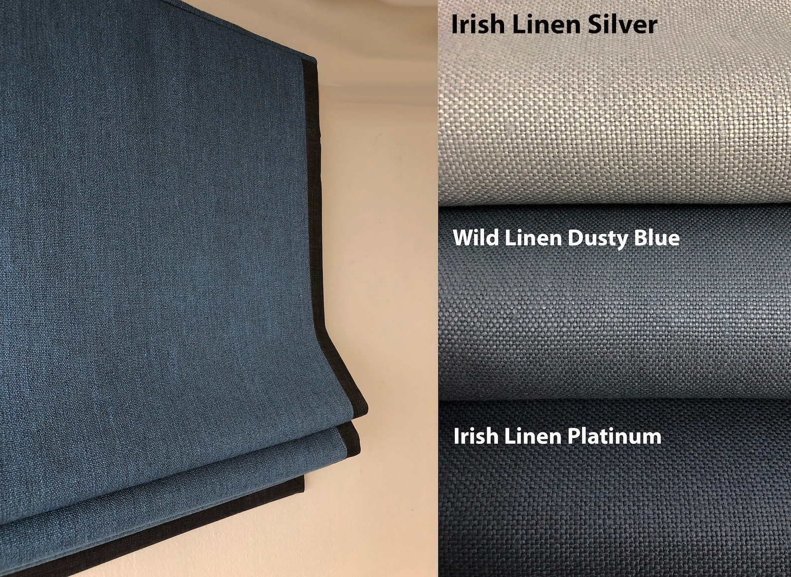 Relaxed Linen Roman Shade With 1 Border Irish Linen - Etsy