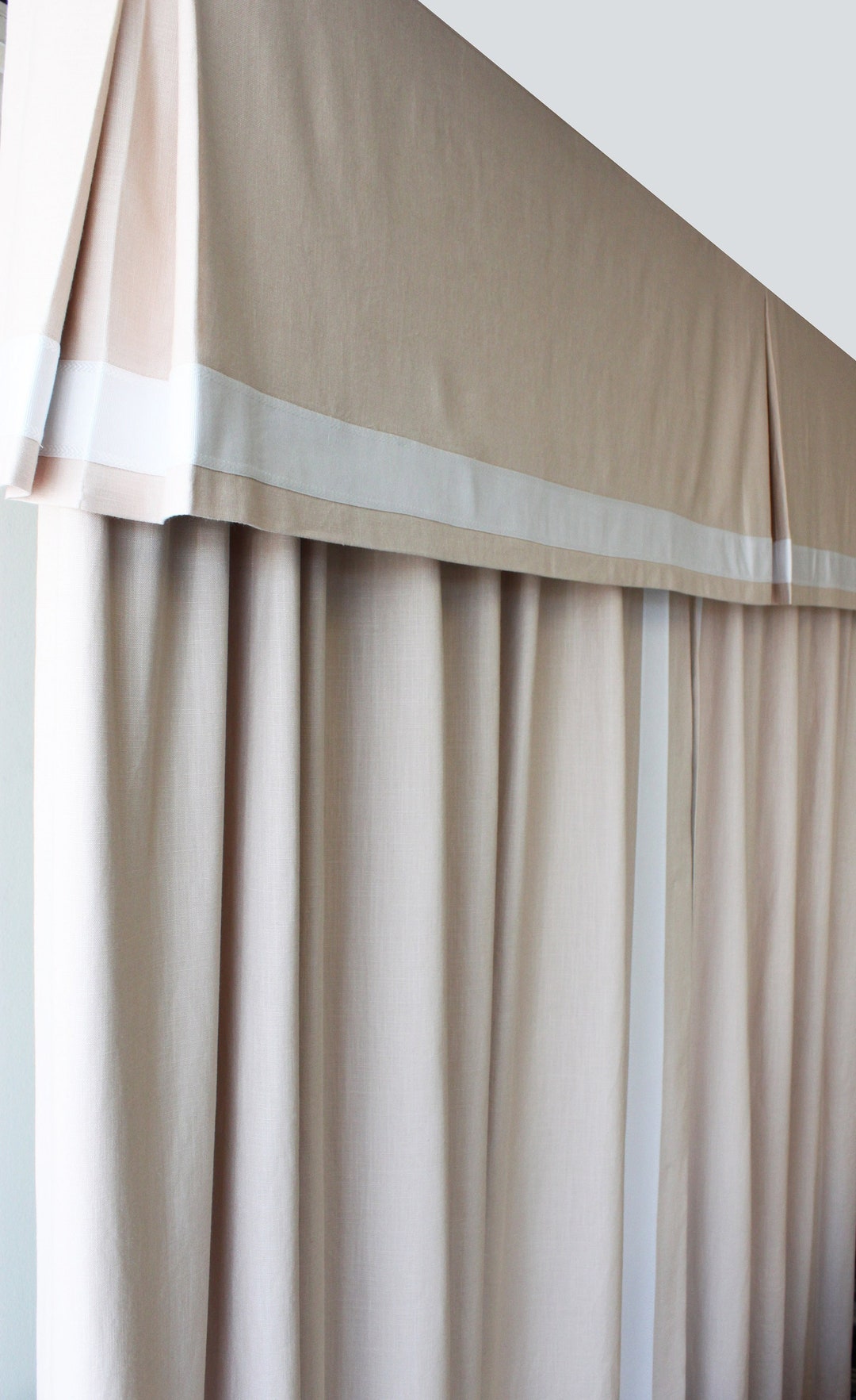 Custom Linen Valance, Pleated Valance, Valance With Decorative Heart ...