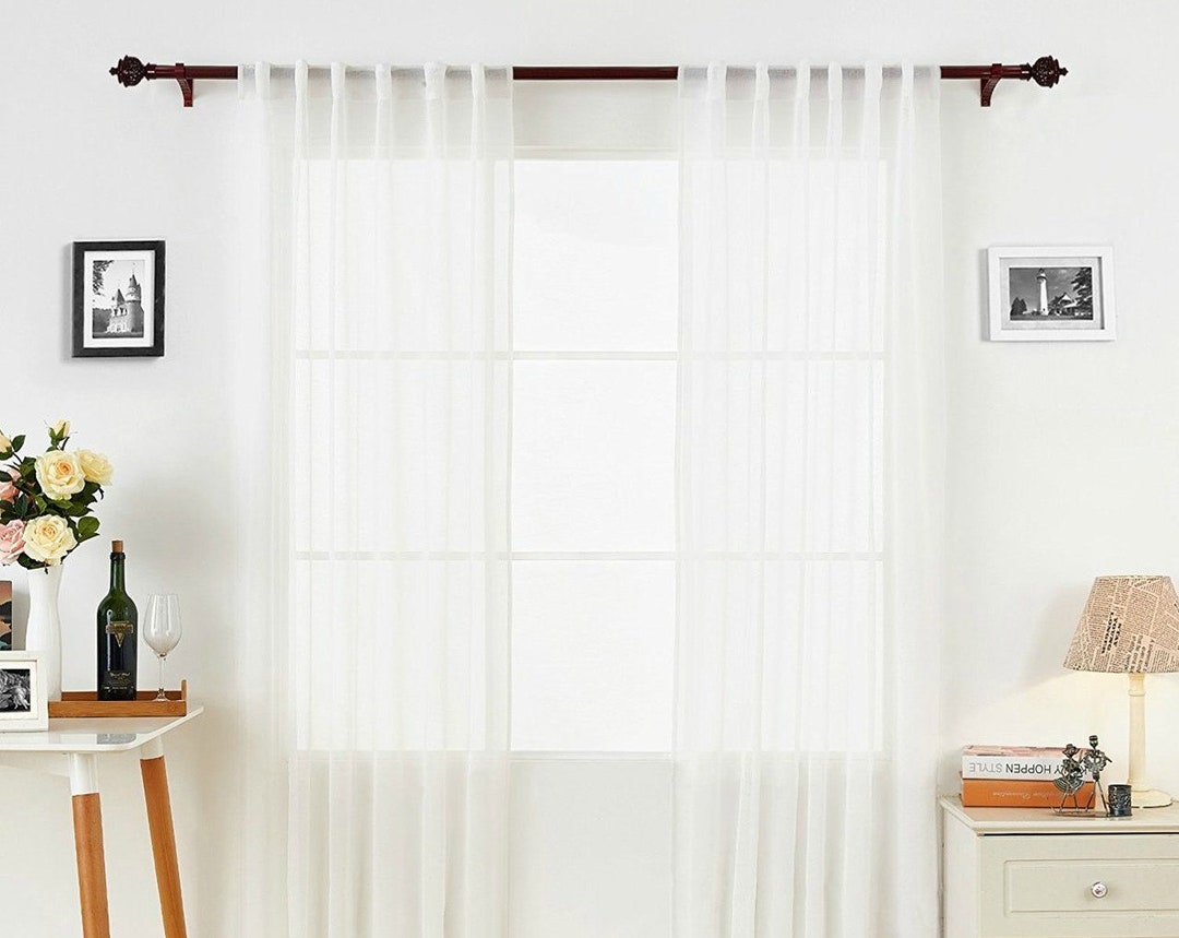 Handmade Voile Sheer Curtain Panel, Hidden Tab Top, 'empire' Fabric - Etsy