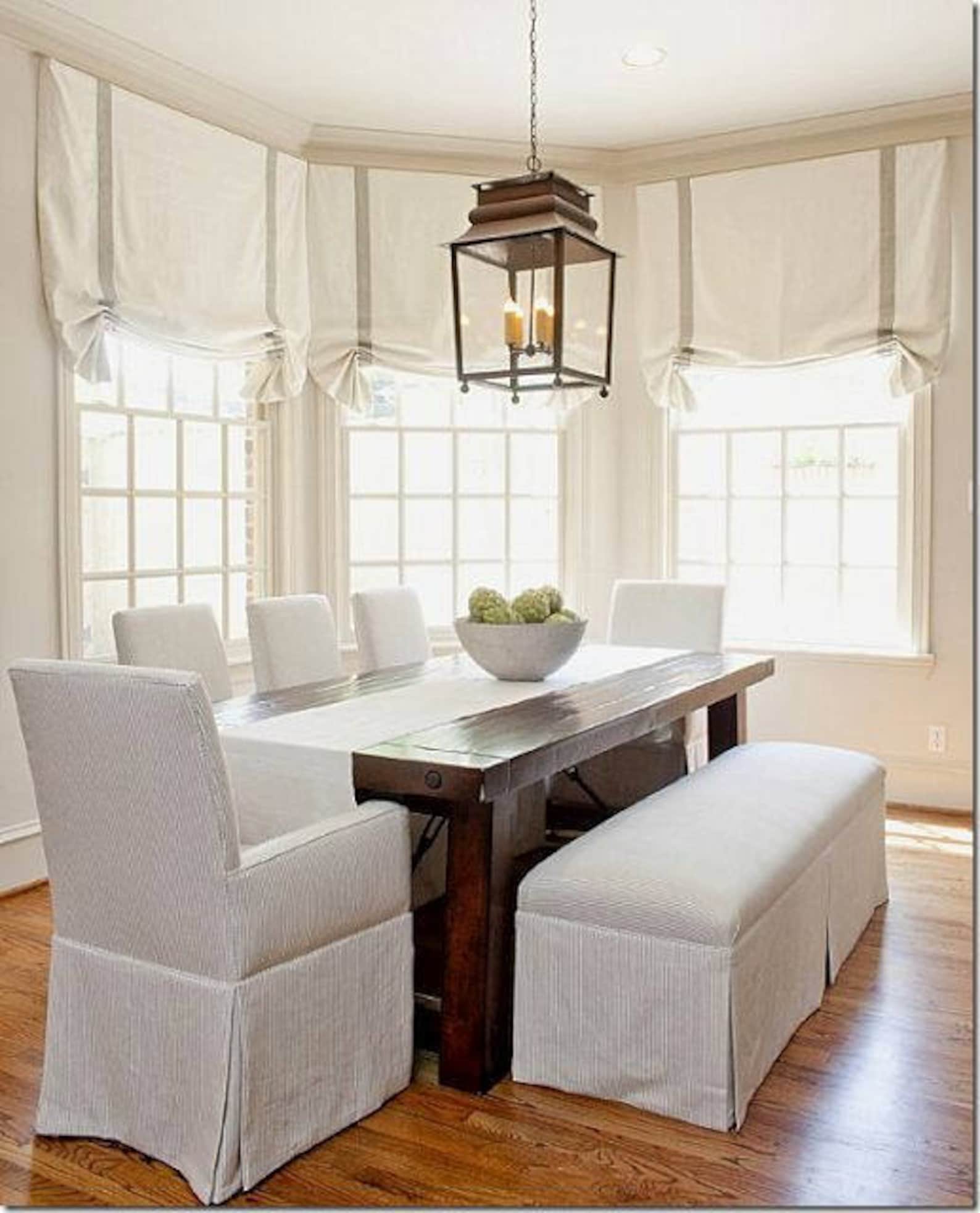 Linen Tuscany Oyster Roman Shade With Border, Custom Window Treatment ...