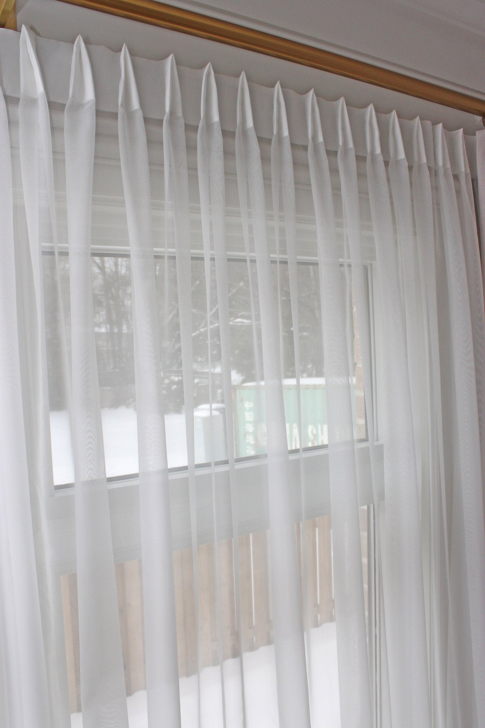 Sheer Curtains French Pleated Voile Drapery hudson Sheer - Etsy Canada