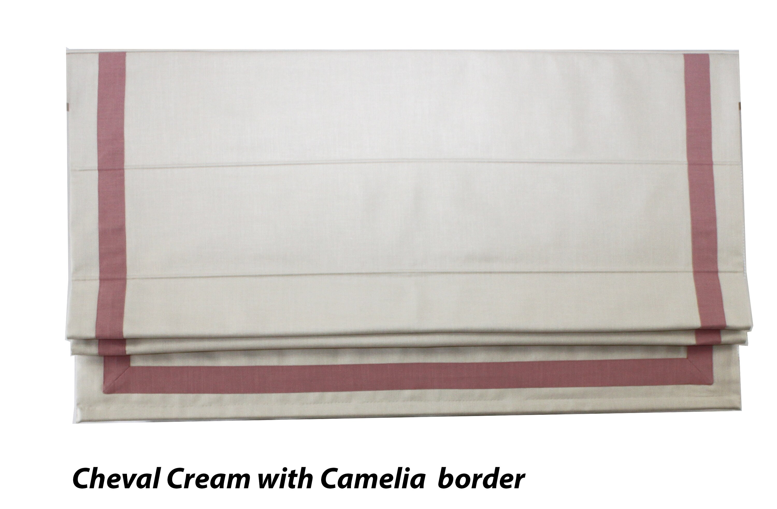 Custom Linen Roman Shade, Cream Camellia Border, Window Treatment - Etsy