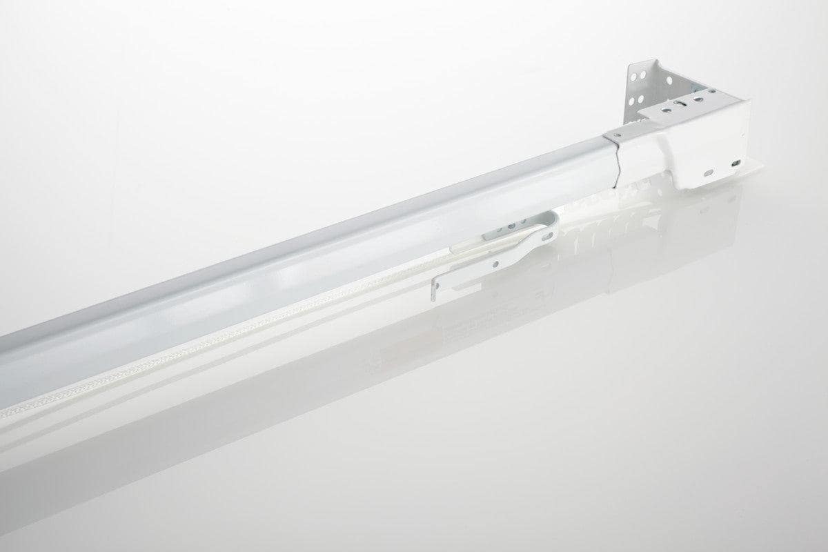 Heavy Duty Traverse Curtain Rod Set – One Way Draw, Cord Draw – White ...