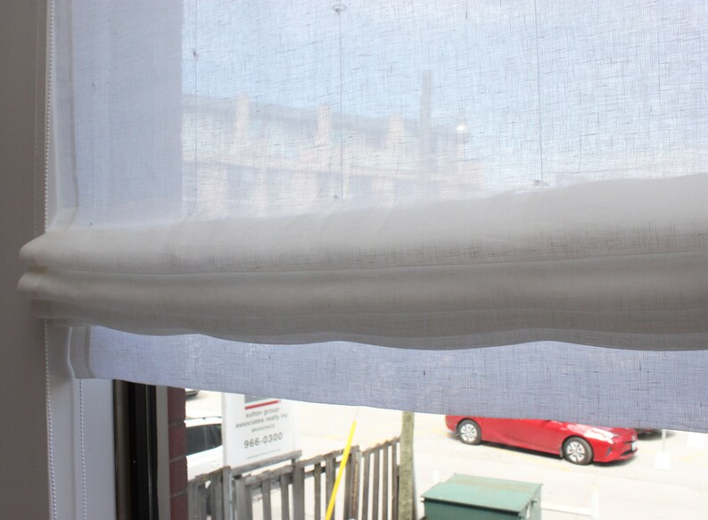 Relaxed Linen Shade Sheer Roman Shade Utopia Natural 100% - Etsy