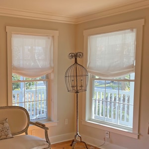 Sheer Linen Roman Shade, Roman Shades for Windows, 100% Sheer Linen ...