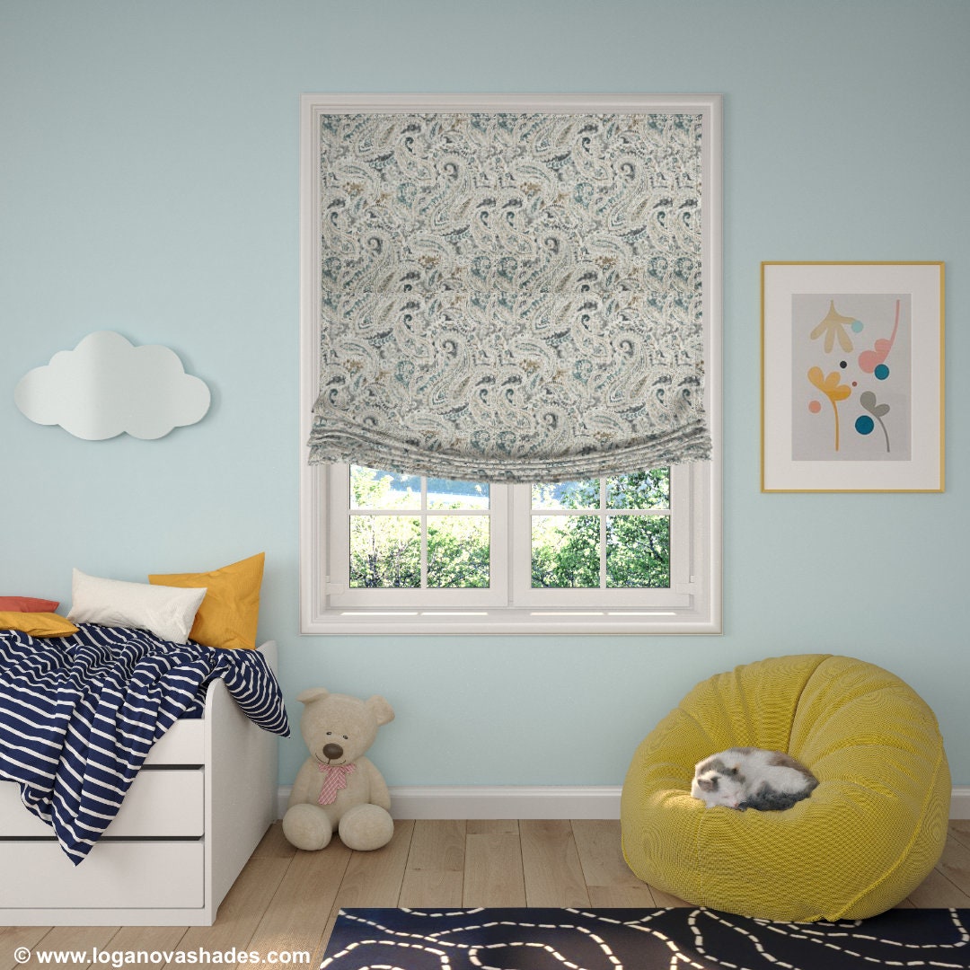 Roman Shades for Windows, Luxury European Relaxed Cotton "washington ...