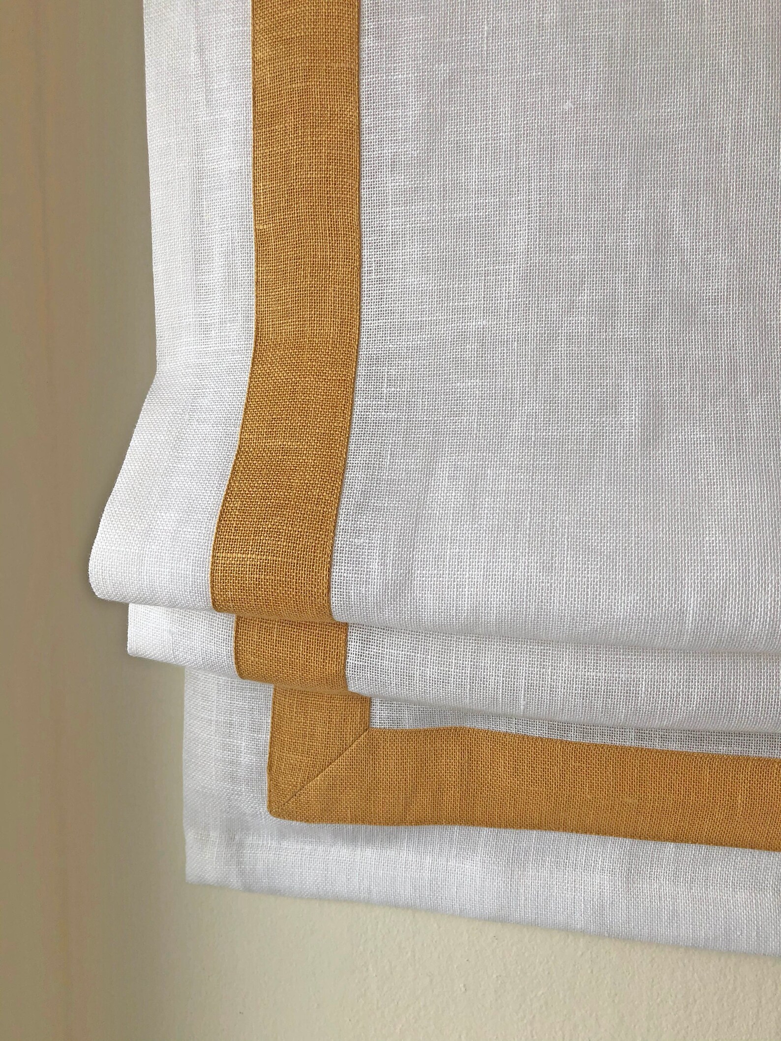 Linen Roman Shade Relaxed Roman Shade cordoba Snowflake | Etsy