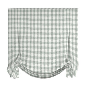 Custom Roman Shades, London Shade, Swedish Linen Check, Tulip Roman ...