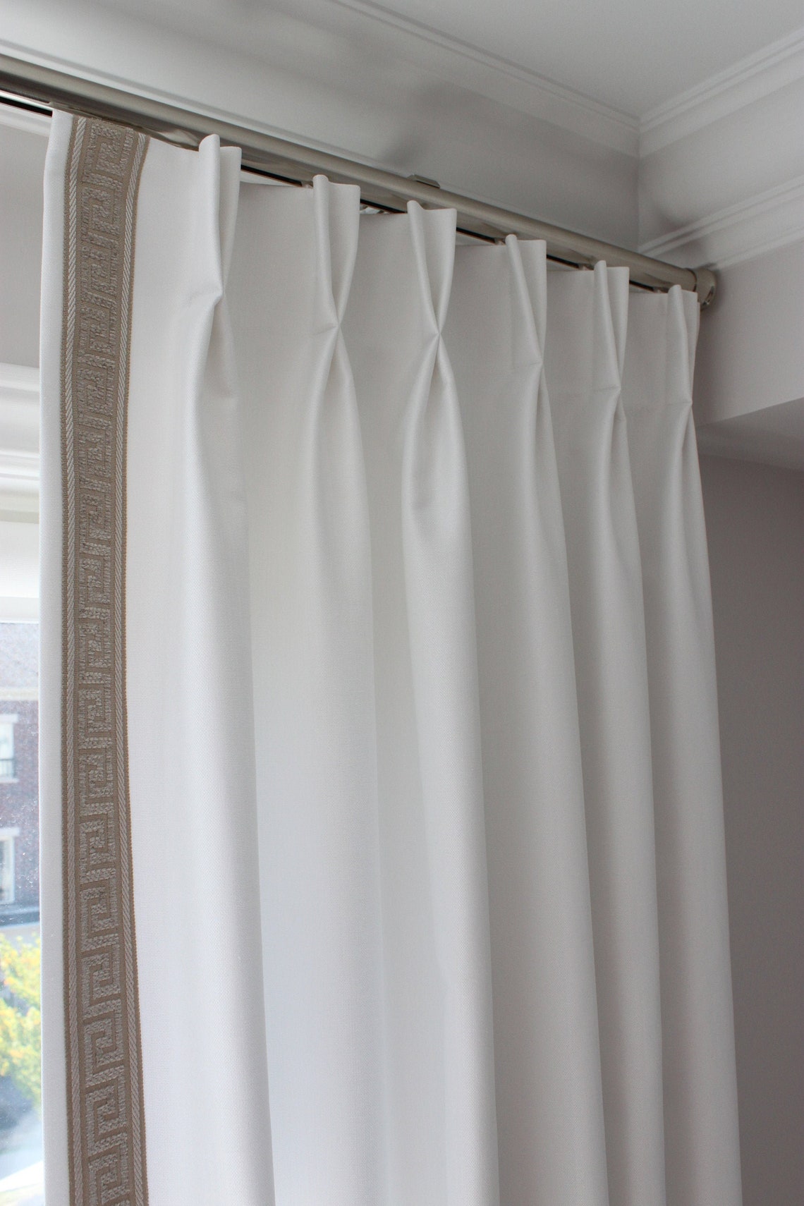 Custom Linen Drapery Panels, Pinch Pleated, Solid Coloured Drapes With ...