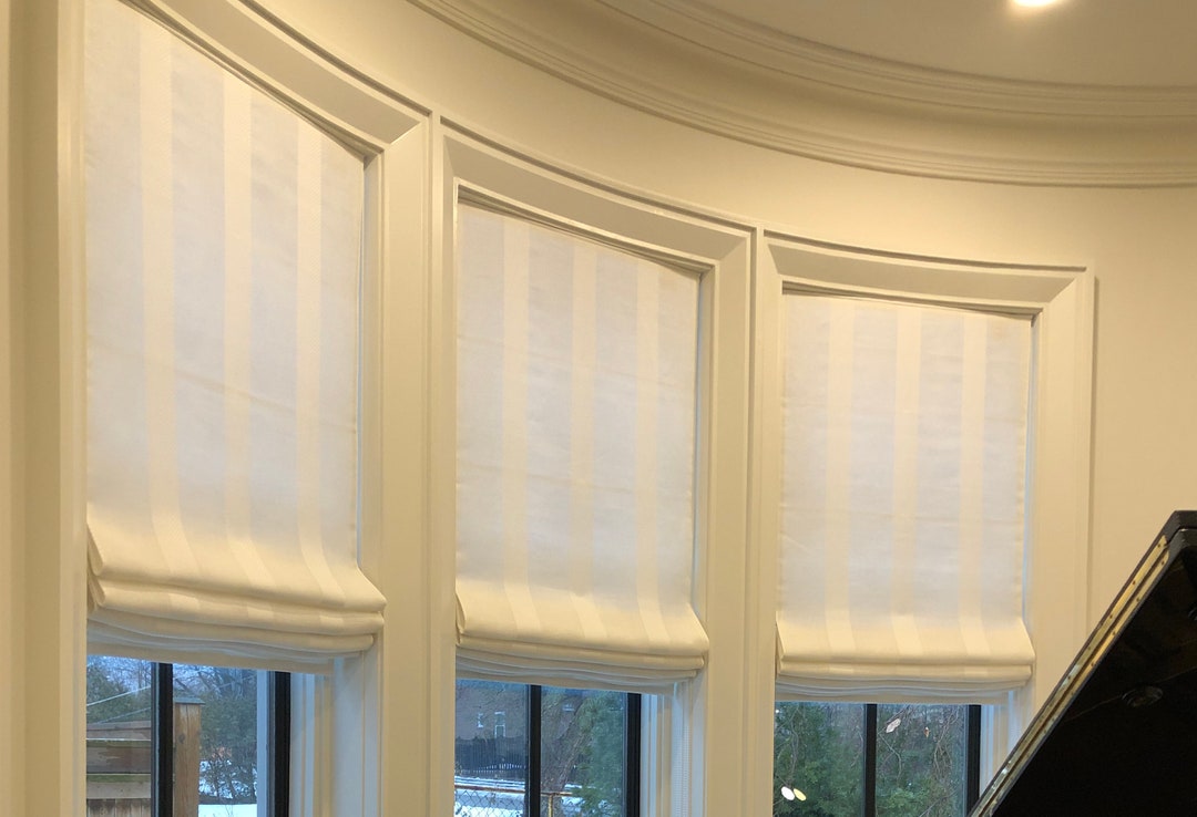 Linen Roman Shades, Combe Eggshell With Chain Mechanism, Italian 100% ...