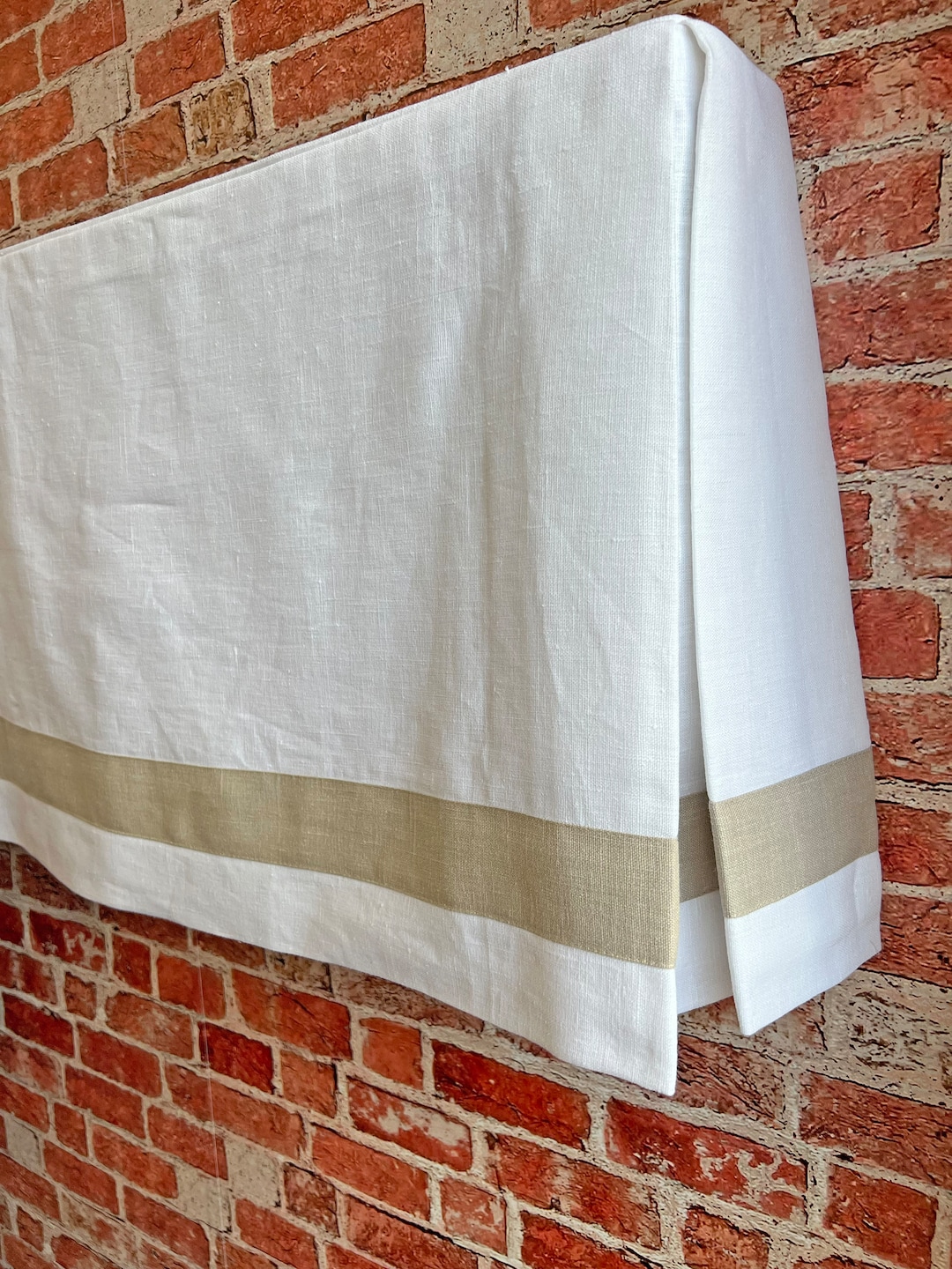 Custom Linen Valance, Pleated Valance, Valance With Decorative Border ...
