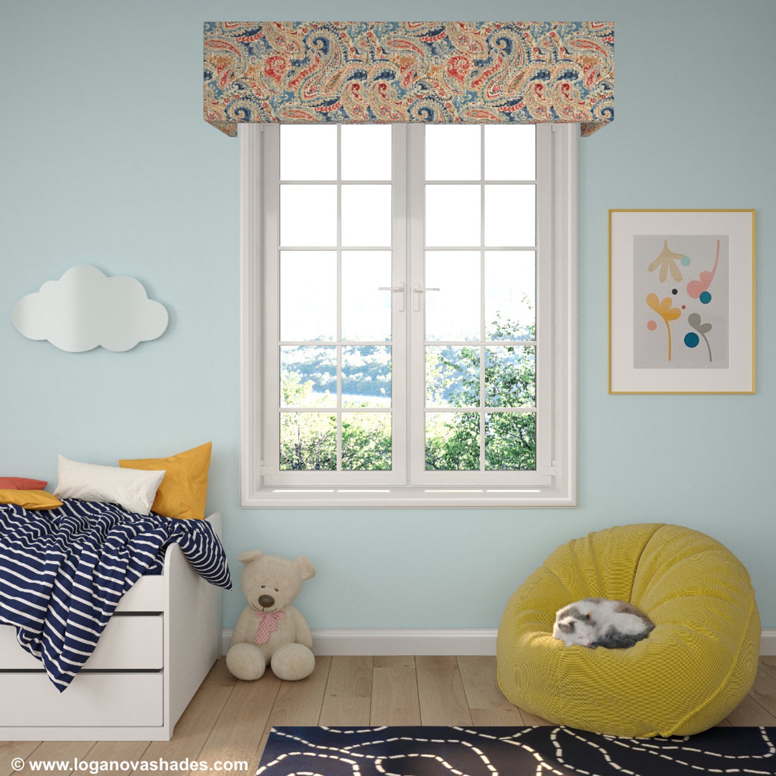 Box Valance, Custom Pelmet Washington, Upholstered Valance With ...