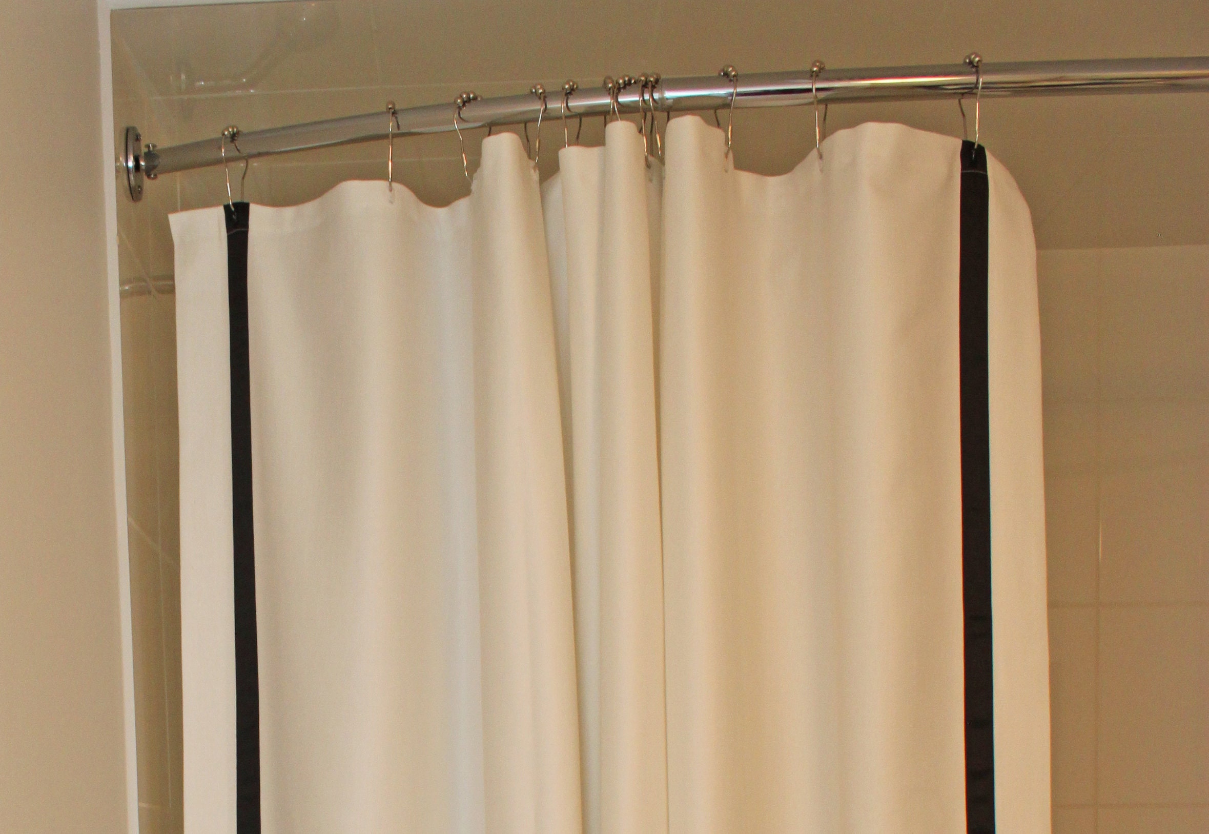 Greek Key Shower Curtain: Custom Handmade Polyester Fabric - Etsy