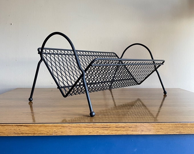 1950s Atomic Expanded Metal 8-track / Book Rack Vintage Mid-century ...