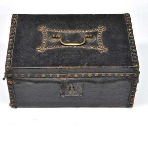 1800s Leather Bound Writing Letter Box With Namesake Vintage 18th ...