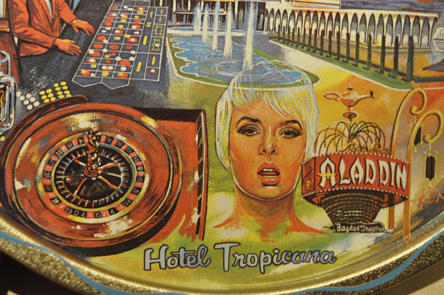 Vintage Ken Haag 60s Tin Advertising Tray Las Vegas - Etsy