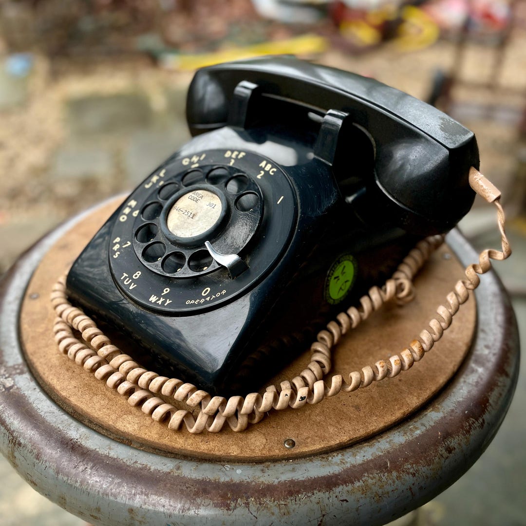 Vintage 1950s Bell System for Western Electric Black Rotary Dial Desk ...