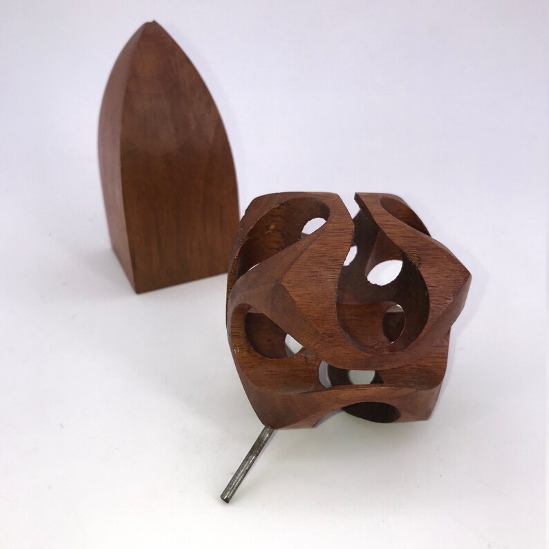 Vintage Charles Perry Wooden Sculpture Math Ball Design Artist | Etsy