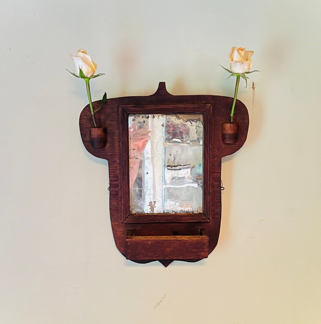 Antique Mirror With Cubbies - Etsy