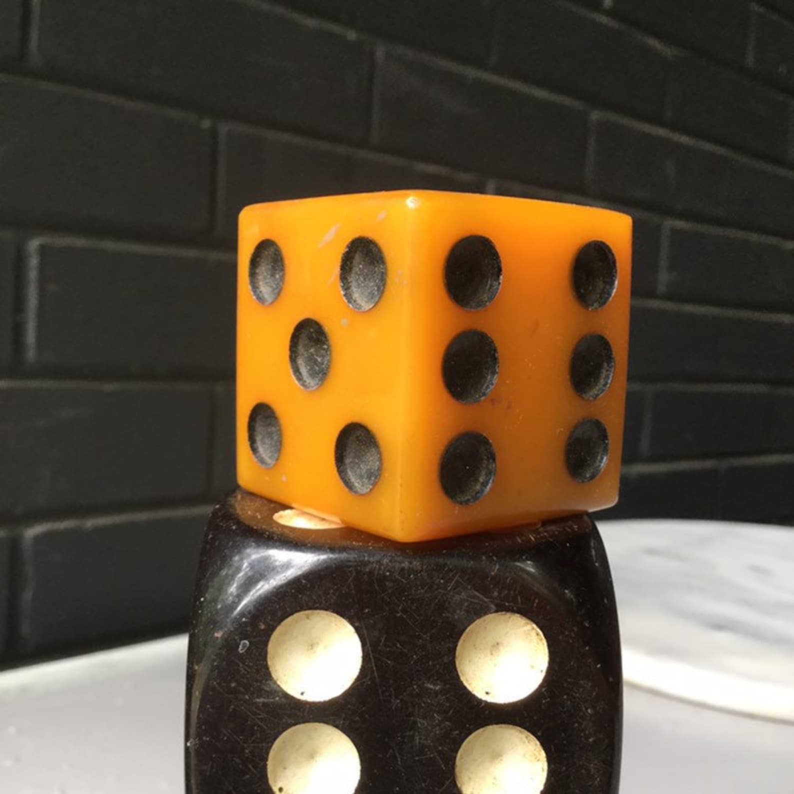 Big Butterscotch Dice Bakelite 62gr Oversized Vintage 1940s | Etsy