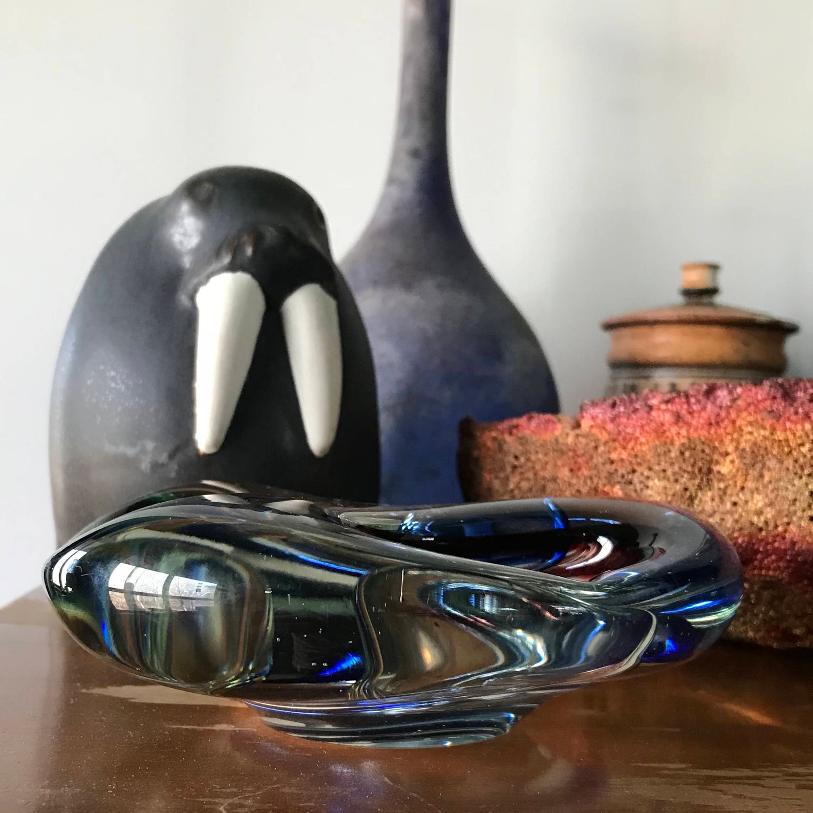 Vintage 60s Mid-century Tri-color Way Glass Candy Dish Ashtray | Etsy