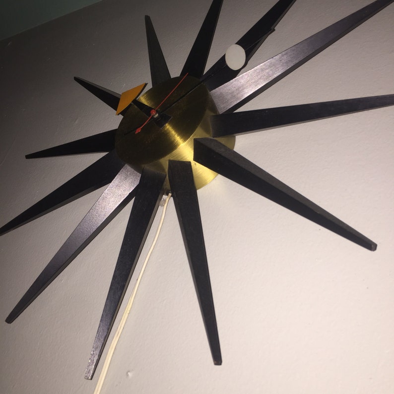 Vintage George Nelson Howard Miller Spike Clock Electric Black - Etsy