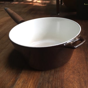 Vtg Michael Lax Danish Copco Pot Chocolate Brown Enamelware Cast Iron ...