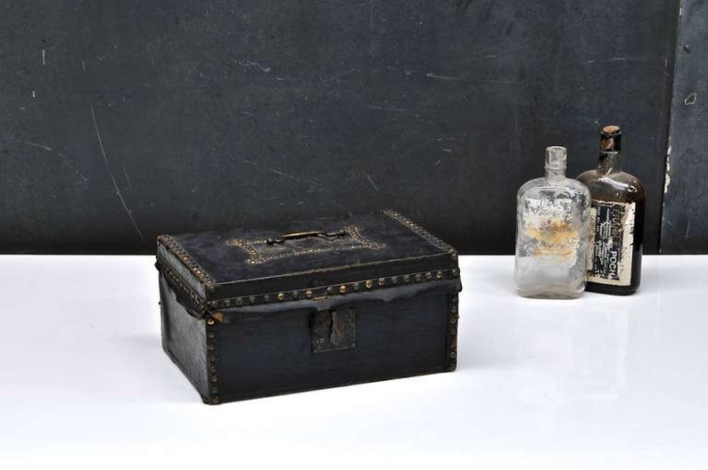1800s Leather Bound Writing Letter Box With Namesake Vintage 18th ...
