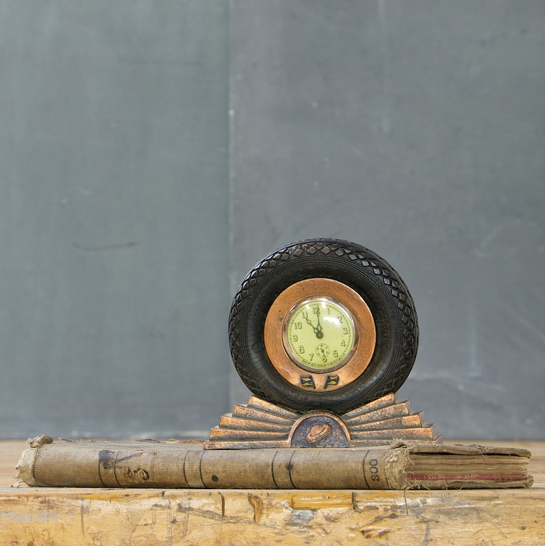Vintage Mid-Century Dunlap Tire Clock Raceway Finish Checkered | Etsy