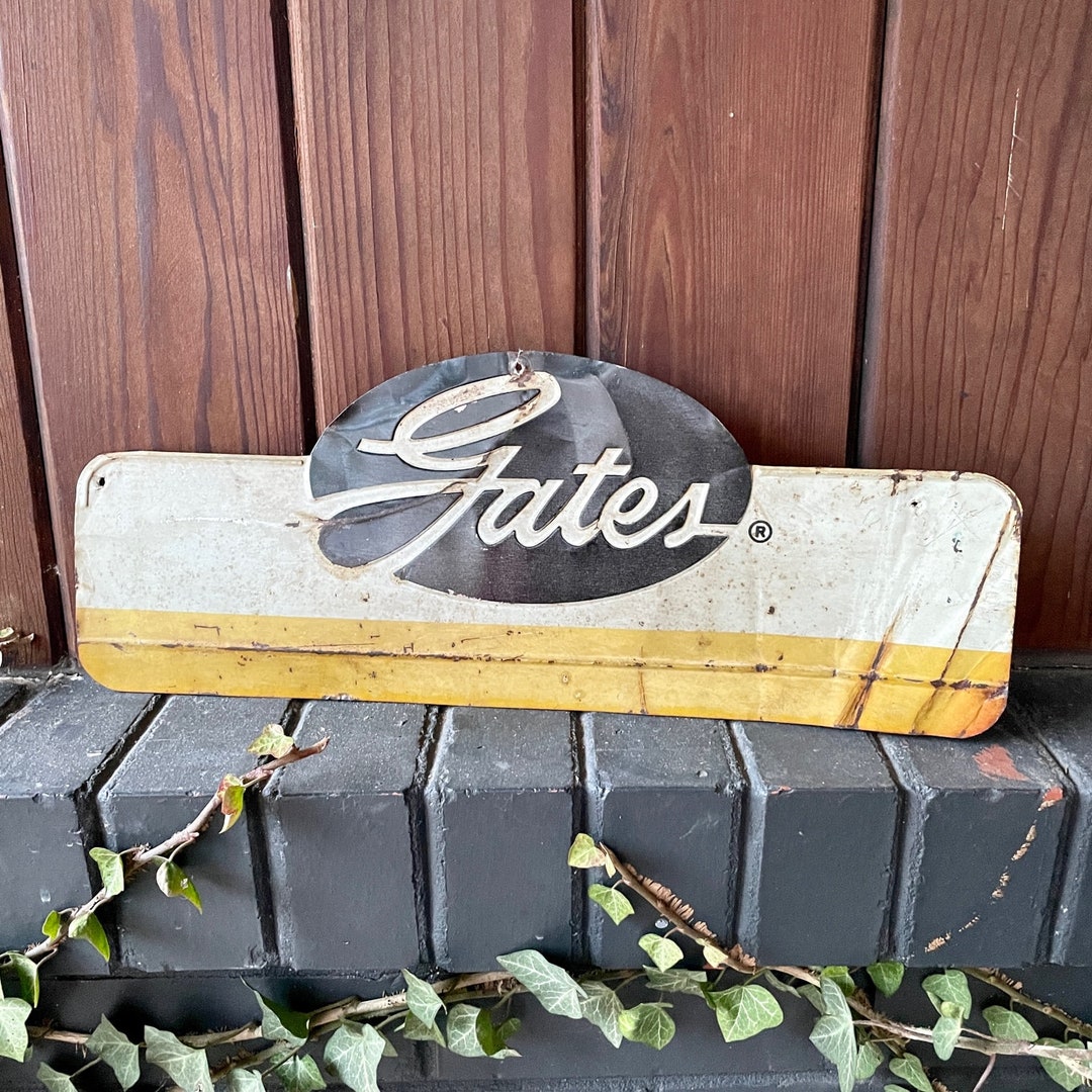 Vintage GATES Belts Advertising Tin Sign Mid-century Garage Auto Store ...
